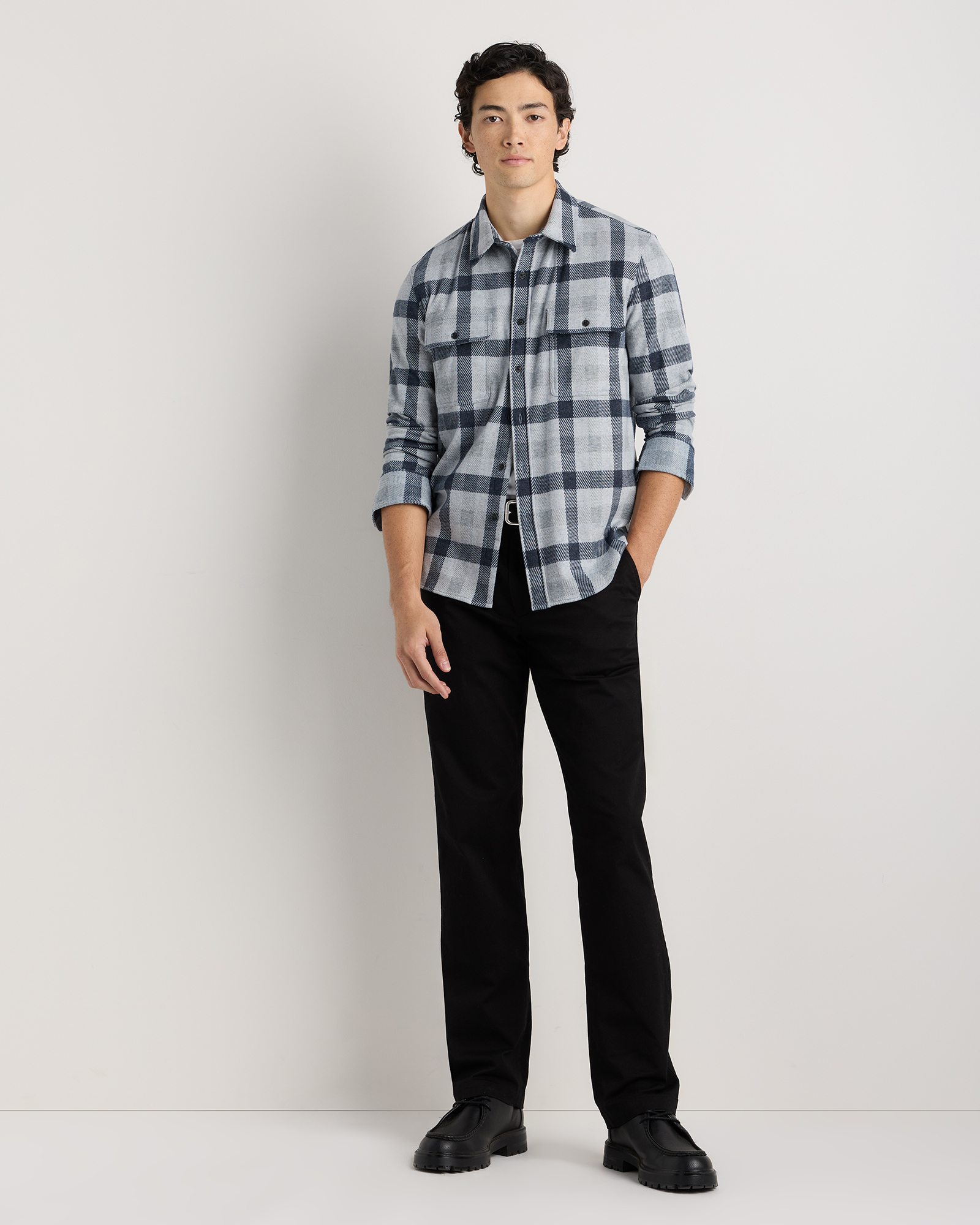 QUINCE men's stretch sweater fleece shirt
